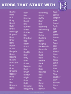 Verbs That Start With B - Capitalize My Title
